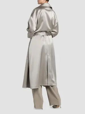 Giorgio Armani Satin Oversized Trench Coat