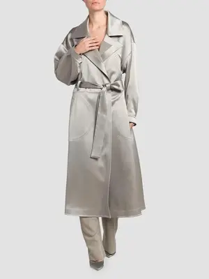 Giorgio Armani Satin Oversized Trench Coat