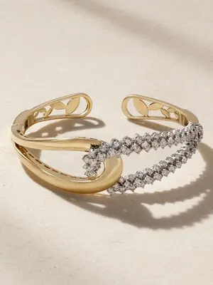 Yeprem 18-karat White And Yellow Diamond Cuff - Gold