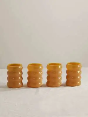 SOPHIE LOU JACOBSEN Ripple Set Of Four Glasses - Yellow