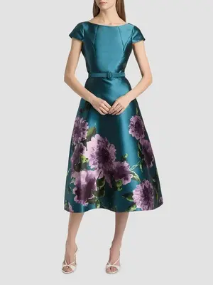 KAY UNGER Ina Peony Mikado Cocktail Dress