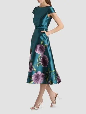 KAY UNGER Ina Peony Mikado Cocktail Dress