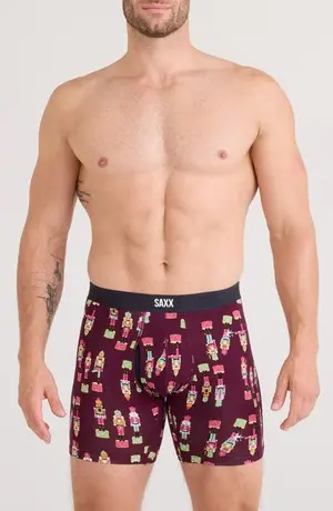 SAXX Vibe Xtra Soft Comfort Boxer Briefs - Nutcracker 25-maroon