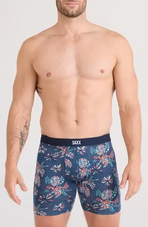 SAXX Vibe Xtra Soft Comfort Boxer Briefs - Pineapple Tropic-indigo