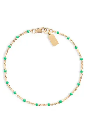SET & STONES Kaz Bracelet - Gold/emerald