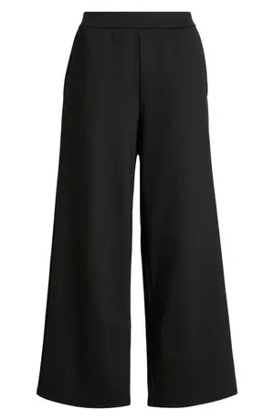 Eileen Fisher Ankle Length Wide Leg Pants - Black