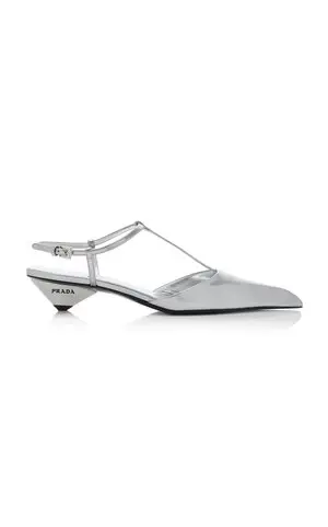 Prada Metallic Leather T-strap Pumps