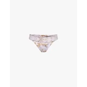 GRACEJACOB Sahara Graphic Print Bikini Bottom - Beige