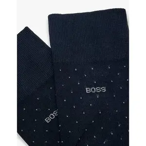 BOSS Dotted Cotton-blend Crew Socks