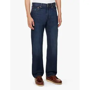 LEVI'S 555 Whiskering Straight Leg Mid-rise Denim Jeans
