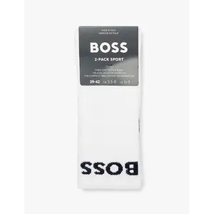 Hugo Boss Branded Cotton-blend Ankle Socks Pack - White