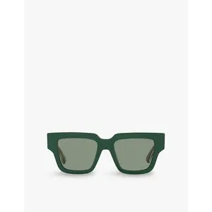 Bottega Veneta Bv1276s Rectangle-frame Sunglasses - Green