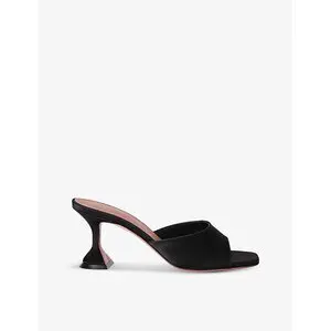 Amina Muaddi Lupita 70 Suede Heeled Mules - Black
