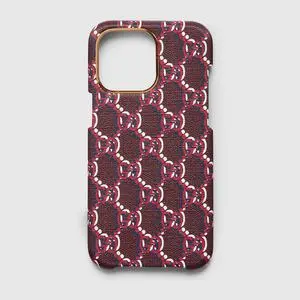 Gucci Case For Iphone 15 Pro Max With Gg Shadow Gg Canvas - Red