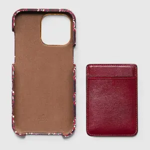 Gucci Case For Iphone 15 Pro Max With Gg Shadow Gg Canvas - Red