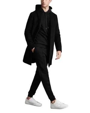 REISS Fabien Interlock Hoodie - Black