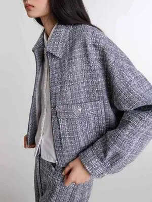 Maje Cotton Short Tweed Jacket
