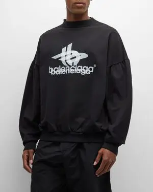 Balenciaga Layered Sports Round Sweatshirt Oversized - 1070 Black