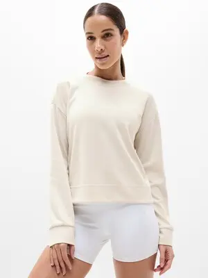 Athleta Relaxed Seasoft Crewneck Sweatshirt - Bone