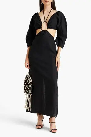 Mara Hoffman Celia Cutout Hemp Midi Dress