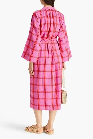 Mara Hoffman Lysa Checked Cotton-jacquard Midi Dress