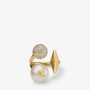 JIMMY CHOO Multi-charm Pearl Ring - Gold/white/crystal