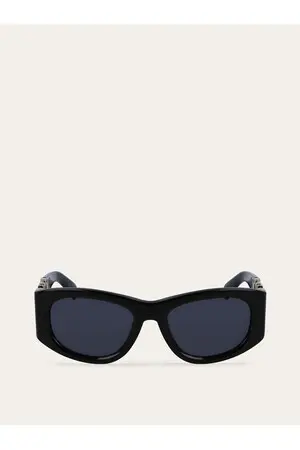 FERRAGAMO Oval Frame Sunglasses - Black