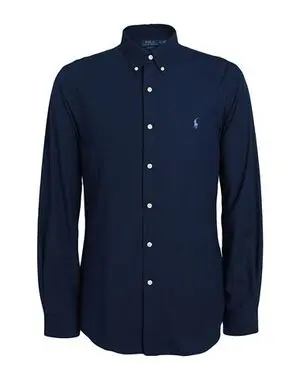 Polo Ralph Lauren Slim Fit Stretch Poplin Shirt Shirt Size Cotton, Elastane - Blue