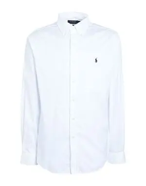 Polo Ralph Lauren Slim Fit Stretch Poplin Shirt Shirt Size Cotton, Elastane - White