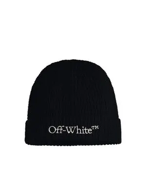 Off-White Beanie Hat With Logo - Black