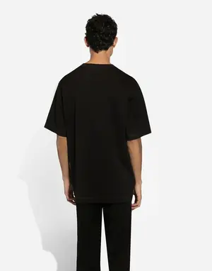 Dolce & Gabbana Cotton T-shirt With Branded Tag - Black