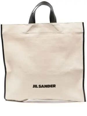 Jil Sander Logo-Print Tote Bag In Neutrals - 3% Off