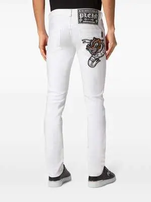 Philipp Plein Tiger Appliqué Straight-leg Jeans