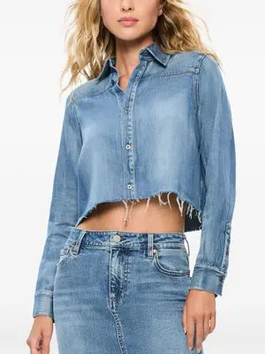 Alice + Olivia Finely Denim Shirt - Blue