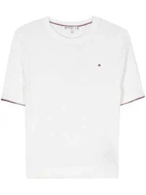 Tommy Hilfiger Logo-embroidered Knitted Top