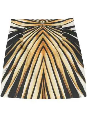 Roberto Cavalli Ray Of Gold-print Mini Skirt - Yellow