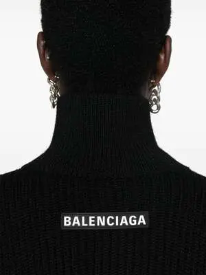 Balenciaga Logo-appliqué Ribbed Jumper