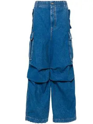 Marni Logo-patch Cargo Jeans - Blue