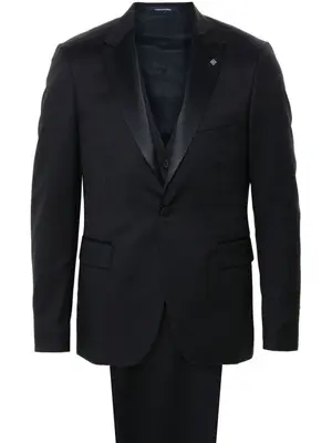 Tagliatore Satin-trim Dinner Suit - Blue