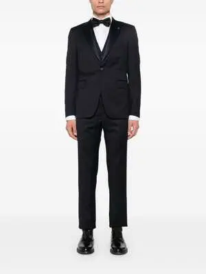 Tagliatore Satin-trim Dinner Suit - Blue