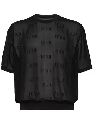 Dsquared2 Logo-appliqué Mesh T-shirt