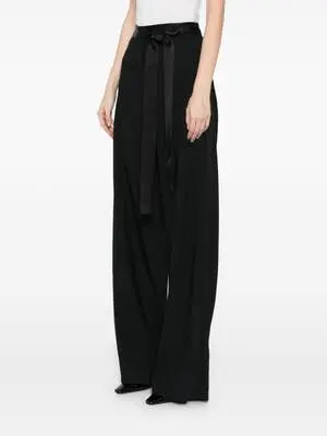 David Koma Satin Bow Wide-leg Trousers