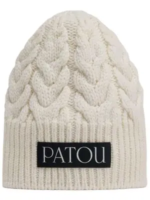 Patou Cable-knit Beanie - White