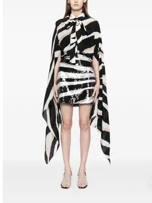 Elie Saab Zebra-print Sequin-embellished Miniskirt