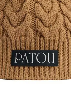 PATOU Cable-knit Beanie - Brown