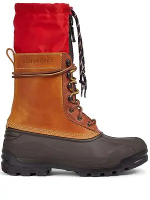 Dsquared2 Panelled Leather Boots - Brown
