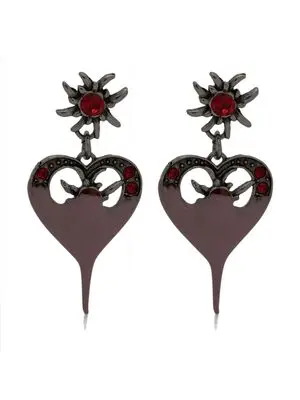Ottolinger Dipped Heart Drop Earrings - Silver