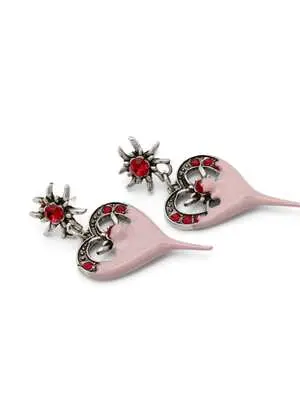 Ottolinger Dipped Heart Drop Earrings - Silver