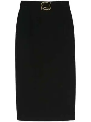 Just Cavalli Metal-snake Detail Midi Skirt - Black