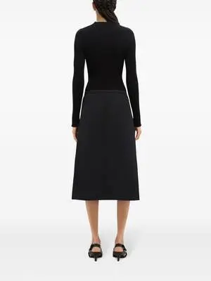 COURREGES Zip-detail Twill Midi Skirt